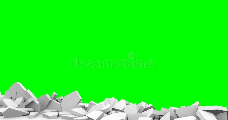 Concrete Wall Exploding Chroma Key Footage Stock Footage - Video of ...