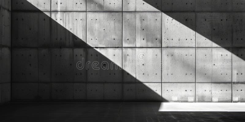 Concrete Wall and Floor with Diagonal Light and Shadow Pattern. Design ...