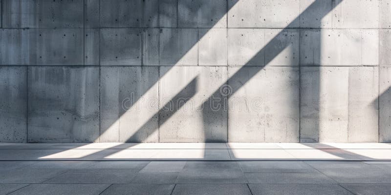 Concrete Wall and Floor with Diagonal Light and Shadow Pattern. Design ...