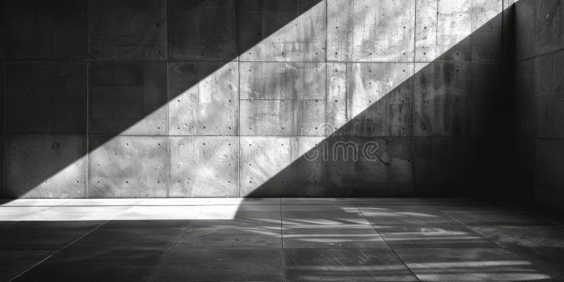 Concrete Wall and Floor with Diagonal Light and Shadow Pattern. Design ...