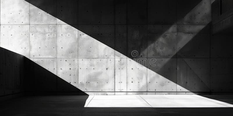 Concrete Wall and Floor with Diagonal Light and Shadow Pattern. Design ...