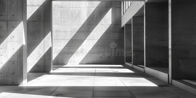 Concrete Wall and Floor with Diagonal Light and Shadow Pattern. Design ...