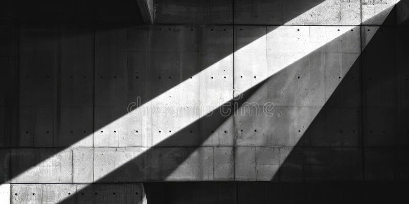 Concrete Wall and Floor with Diagonal Light and Shadow Pattern. Design ...