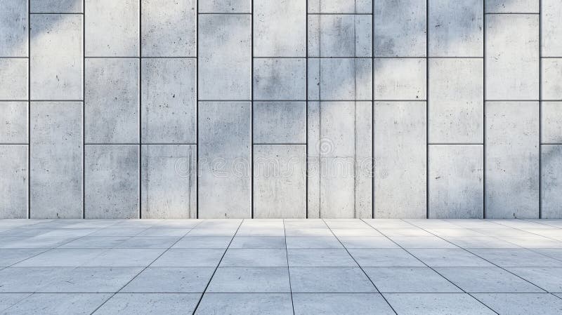 Concrete Wall and Floor Illustration with 3D Light Rays Stock ...