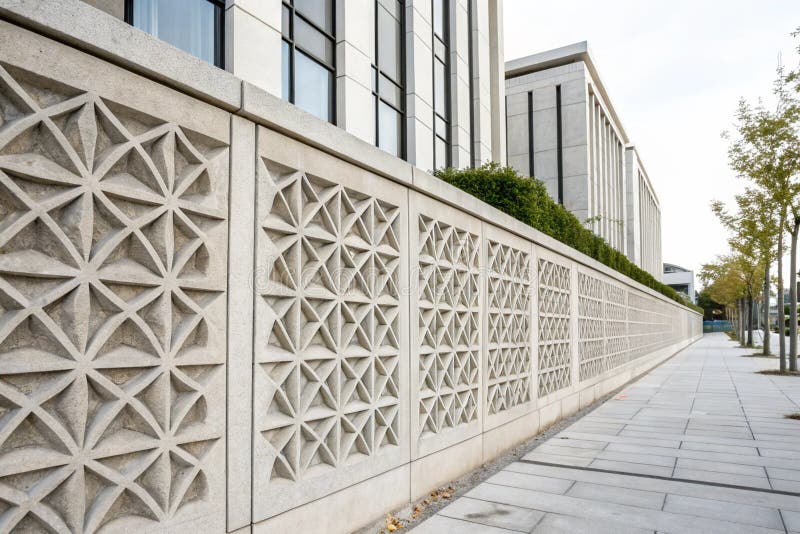 Concrete Wall Geometric Pattern Building Details Stock Illustration ...