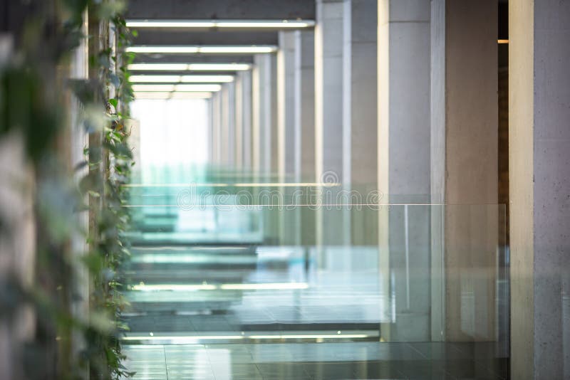 Concrete Wall with Glass Inserts As a Balustrade and Decorative Element ...