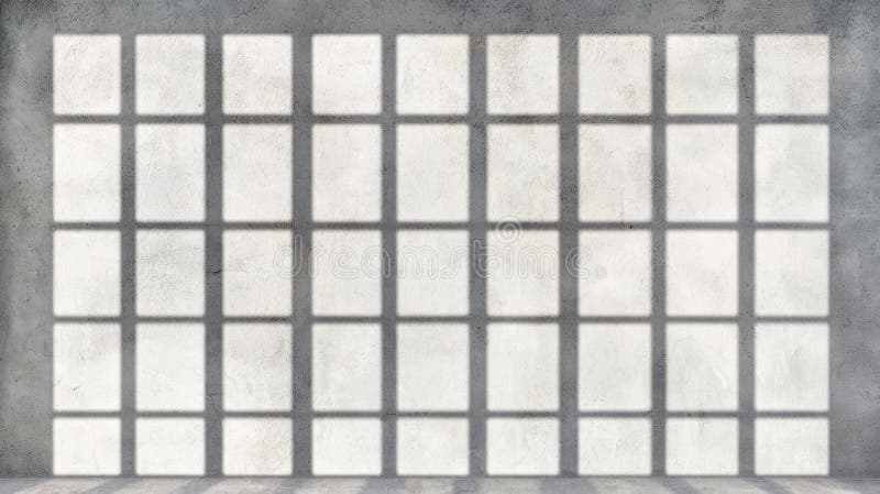 A Concrete Wall with a Grid of White Squares. Stock Image - Image of ...