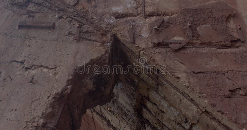 Concrete Wall of an Industrial Building. Concrete Damage at the Corner ...