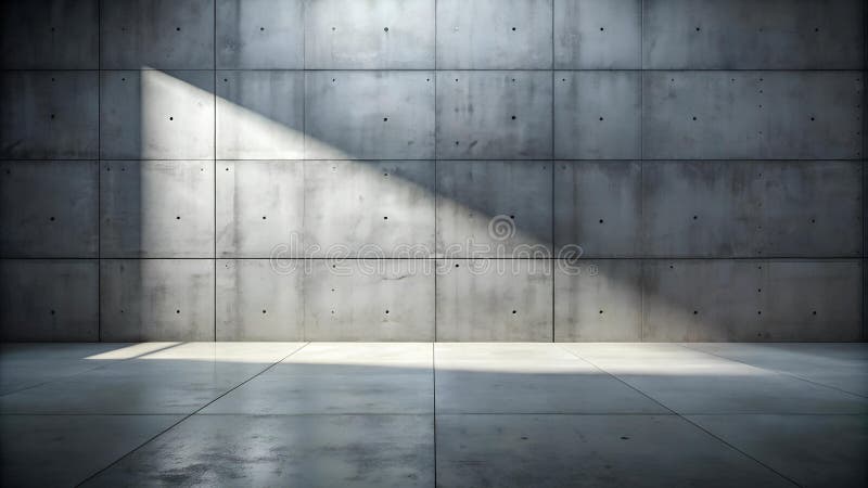 Concrete Wall with Light and Shadow Play Generative AI Stock ...