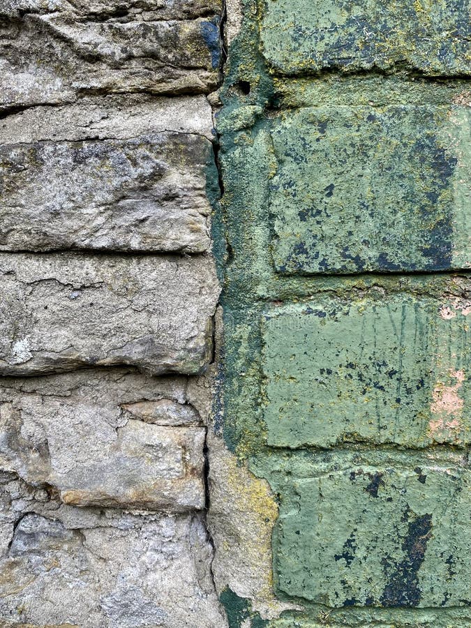 Concrete Wall Made from Bricks. Stock Image - Image of green, side ...