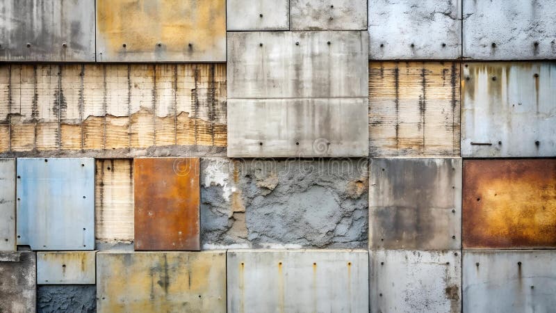 Concrete Wall with Overlapping Layers of Texture AI Generated Stock ...