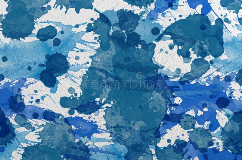 Concrete Wall with Random Spots of Blue Paint Stock Image - Image of ...