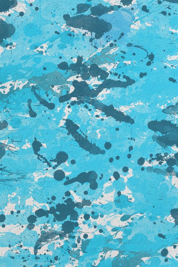 Concrete Wall with Random Spots of Blue Paint Stock Photo - Image of ...