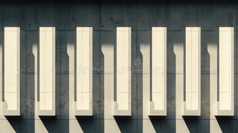 A Concrete Wall with a Series of Rectangular Openings. Stock Photo ...