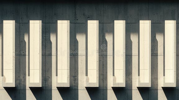 A Concrete Wall with a Series of Rectangular Openings. Stock Photo ...