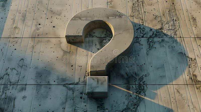 Concrete Wall with a Shadow in the Shape of a Question Mark Stock Image ...