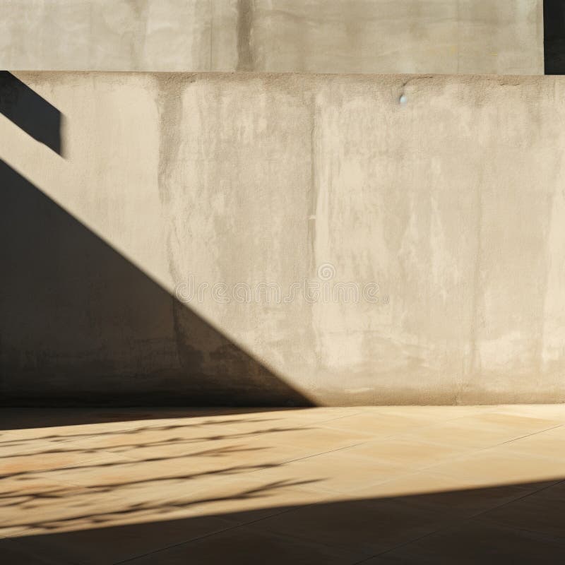 A Concrete Wall with a Shadow from the Sun Stock Illustration ...