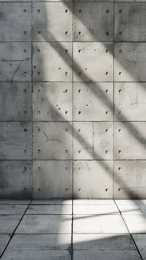 Concrete Wall with Shadows of Grid Pattern Stock Photo - Image of ...