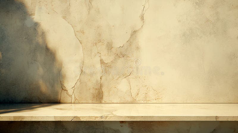 Concrete Wall with Shelf and Shadow Stock Illustration - Illustration ...