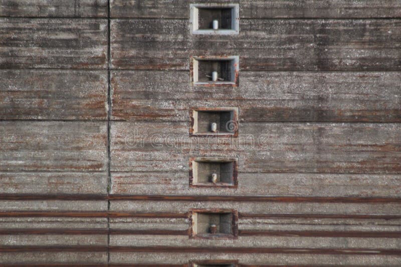Concrete Wall on the Side of a Dam Stock Image - Image of textures ...