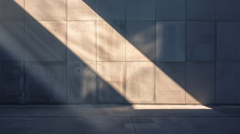 Concrete Wall with Sunlight Casting Diagonal Shadow Stock Photo - Image ...