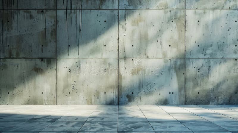 A Concrete Wall with Sunlight Shining through Stock Image - Image of ...