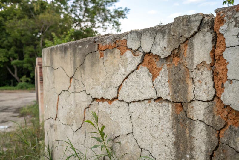 Concrete Wall Surface with Rusty, Damaged Texture Stock Illustration ...