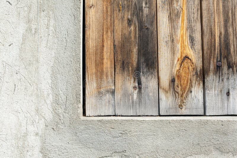 Concrete Wall Texture with Boarded Up Window. Stock Image - Image of ...