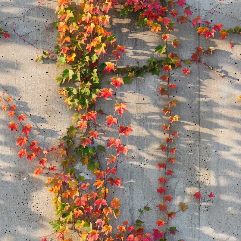 Concrete Wall with Virginia Creeper Stock Image - Image of botany ...