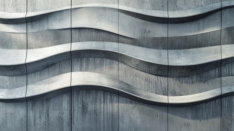 Concrete Wall with a Wavy Pattern Creating an Abstract and Modern ...