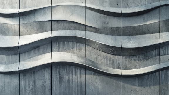 Concrete Wall with a Wavy Pattern Creating an Abstract and Modern ...