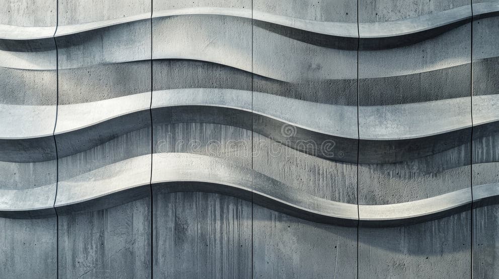 Concrete Wall with a Wavy Pattern Creating an Abstract and Modern ...