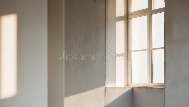 Concrete Wall with Window Light and Shadow. Stock Photo - Image of ...
