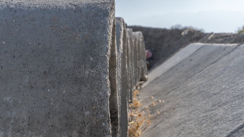 Concrete Water Table with a Cement Bridge. Stock Image - Image of ...
