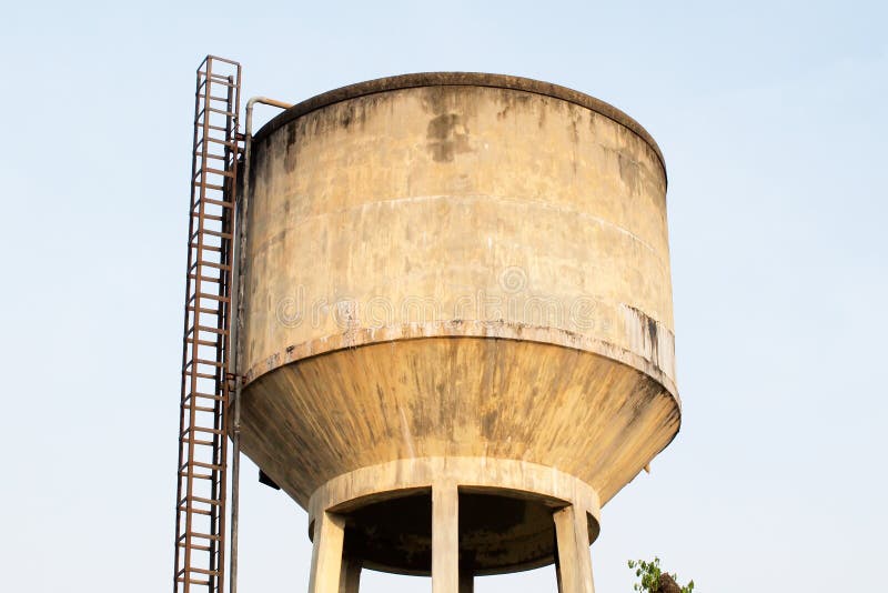 Concrete water tower tank stock photo. Image of water - 87479158