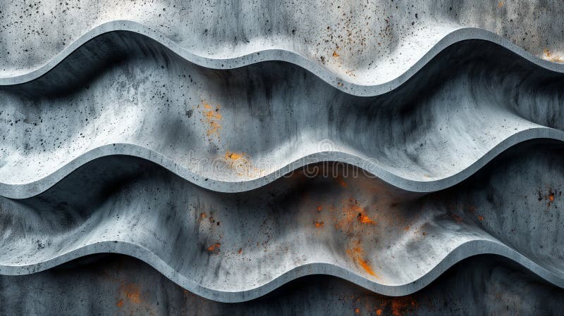 Concrete Wave Wall Texture. Generative AI Stock Image - Image of design ...