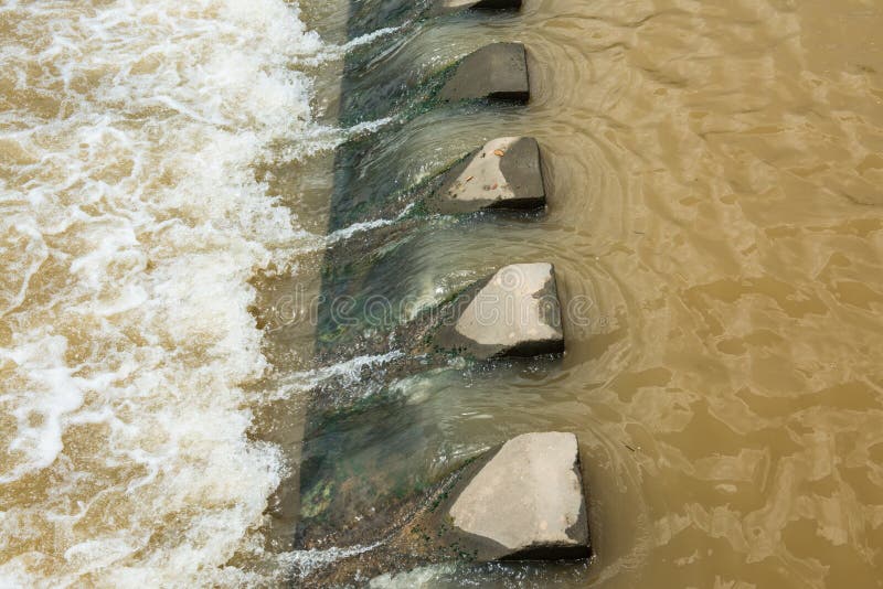 Concrete weir in Thai stock image. Image of natural - 185859355