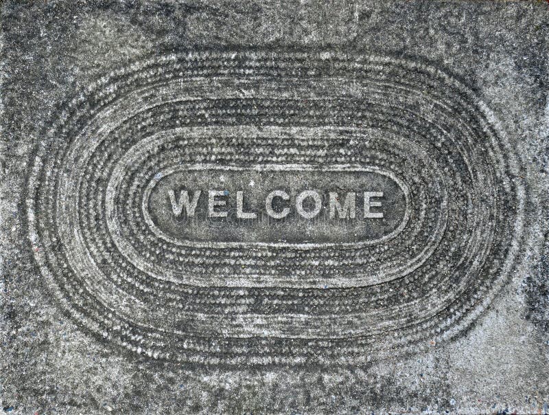 Welcome in concrete stock image. Image of communication - 13692733