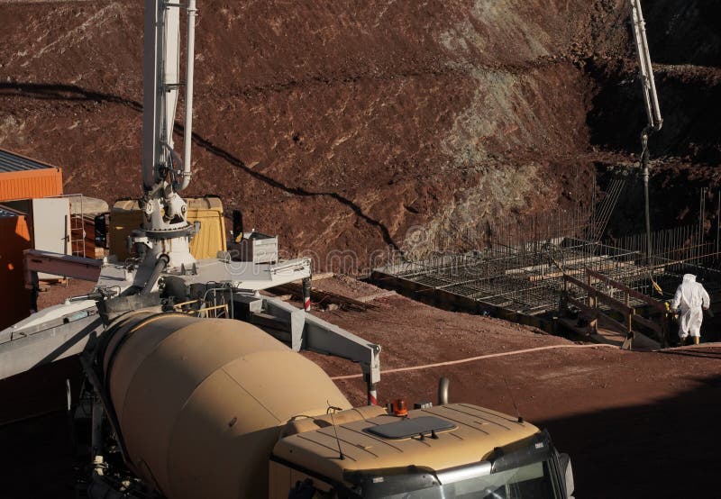 Concrete Work at Bridge Construction Site in Sachsen-Anhalt Stock Photo ...