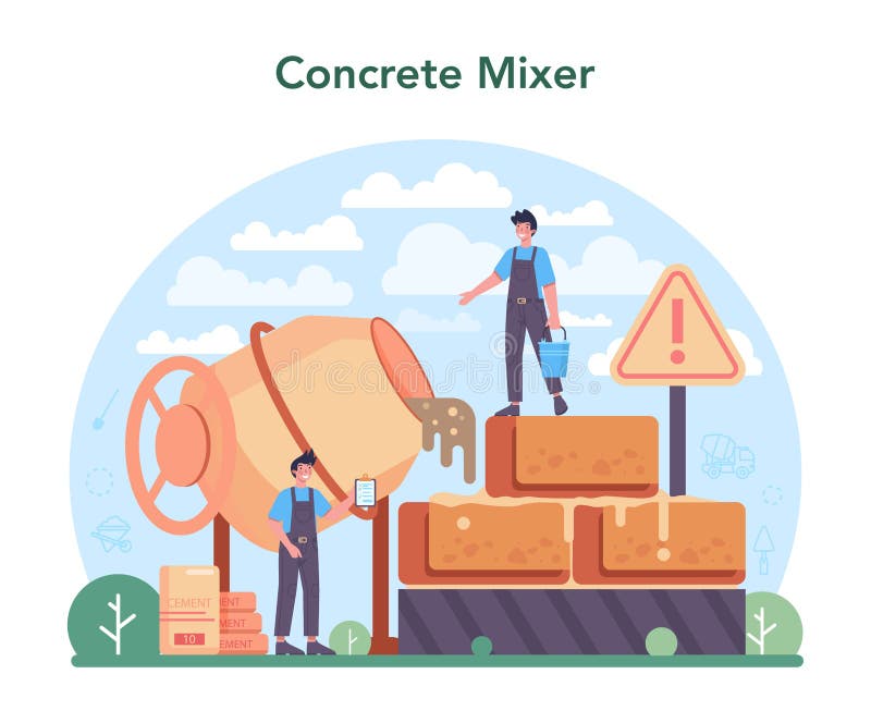 Concrete Worker Concept. Professional Builder Preparing Concrete Stock ...