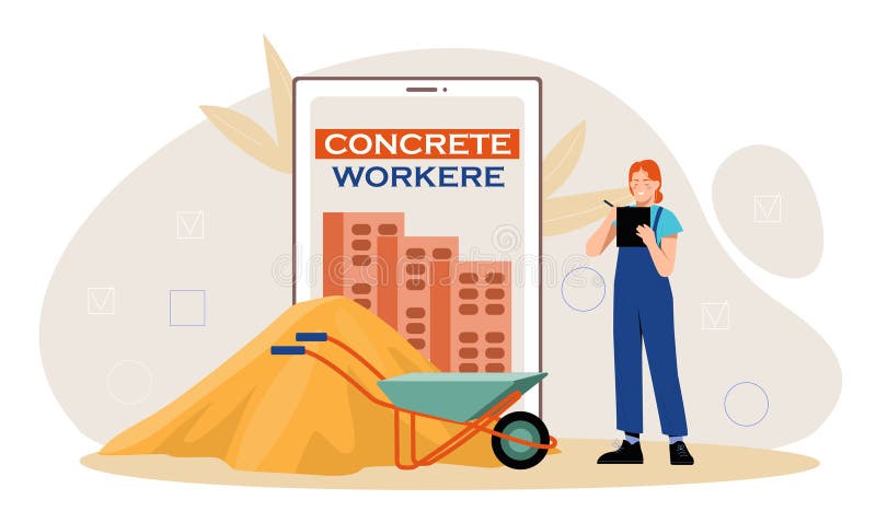 Concrete Worker Vector Concept Stock Vector - Illustration of hammer ...