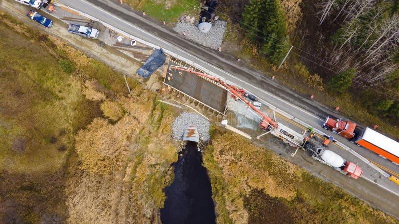 Concreting an Emergency Slab Above a Broken Culvert Stock Image - Image ...