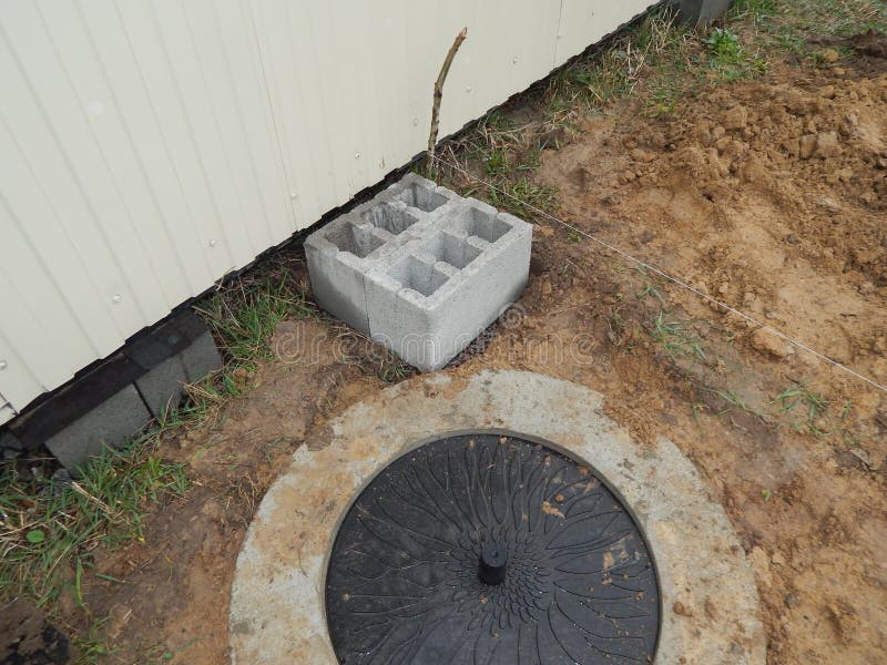 Concreting Foundation Blocks, Cinder, Concrete Stock Image - Image of ...