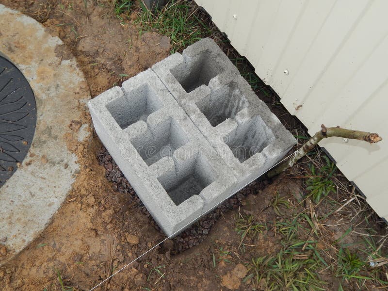 Concreting Foundation Blocks, Cinder, Concrete Work Stock Image - Image ...