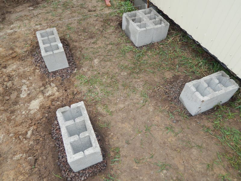 Concreting Foundation Blocks, Cinder, Concrete Stock Image - Image of ...