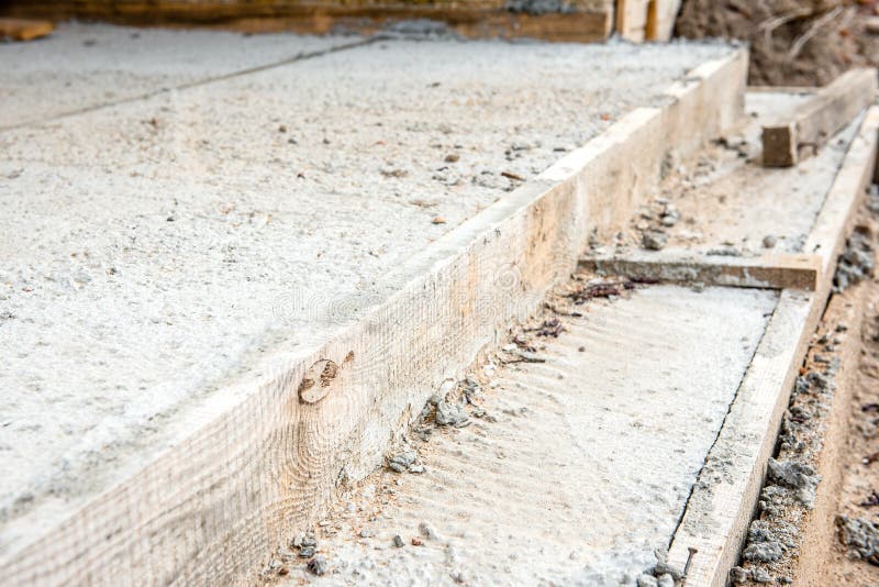 Concreting Steps with Formwork. Stock Image - Image of cement, grey ...