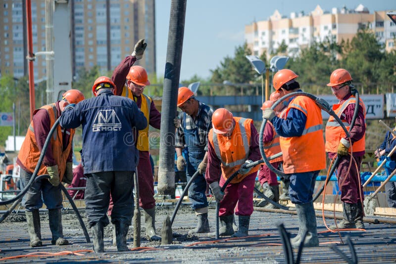 Concreting of the Superstructure of the Bridge Editorial Photo - Image ...