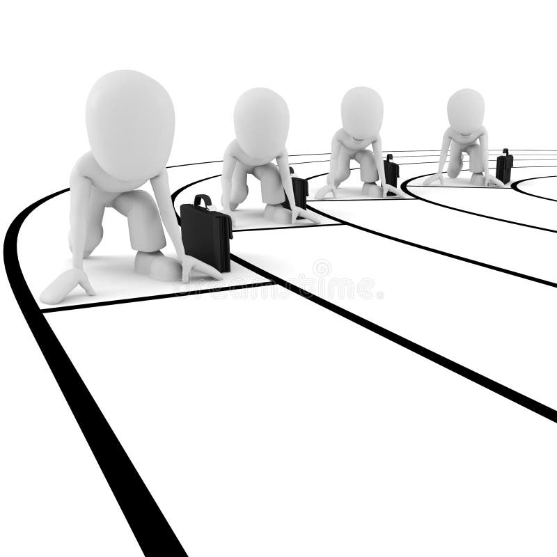 Concurrence de l'homme 3d illustration stock. Illustration du dessus ...