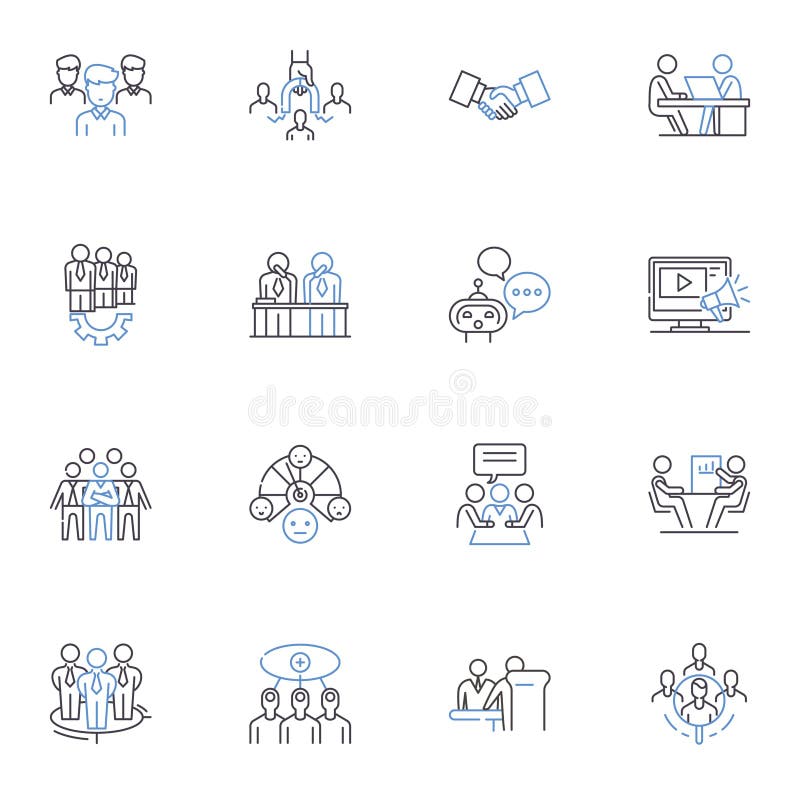 Concurrence Line Icons Collection. Simultaneity, Coexistence ...