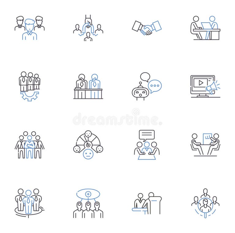 Concurrence Line Icons Collection. Simultaneity, Coexistence ...